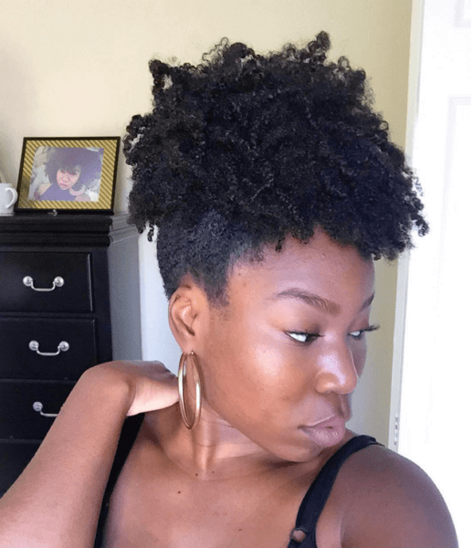 Curly High Puff on 4C Hair