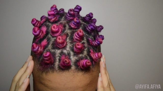 Creative Color Bantu Knot-Out Style