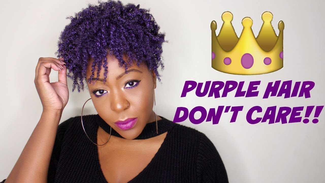 Natural Hair Purple! | Pop Curl 4c| Temporary Hair Color