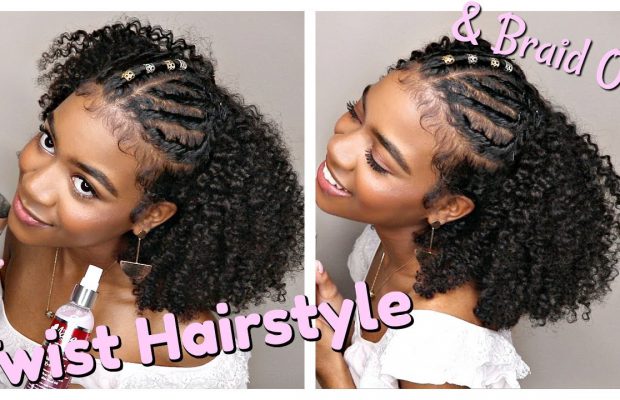 Cute Twist Hairstyle and Braid Out on Natural Hair