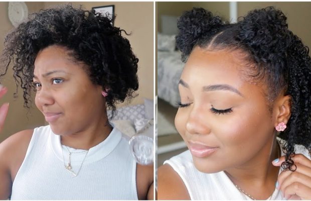 HOW TO: Easy Natural Hairstyle | Double Curly Puffs!