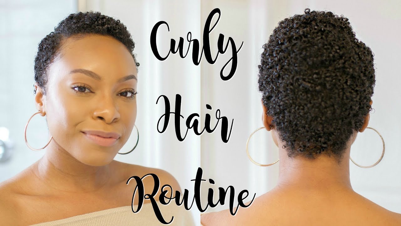 TWA CURLY HAIR ROUTINE | WASH AND GO FOR SHORT NATURAL HAIR | TYPE 4 ...
