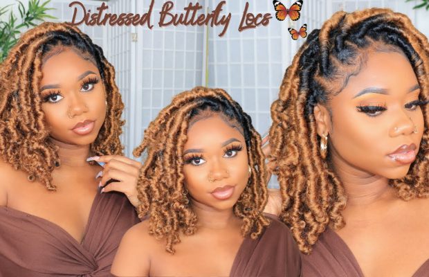DISTRESSED BUTTERFLY LOCS TUTORIAL | EASY METHOD | PROTECTIVE STYLE