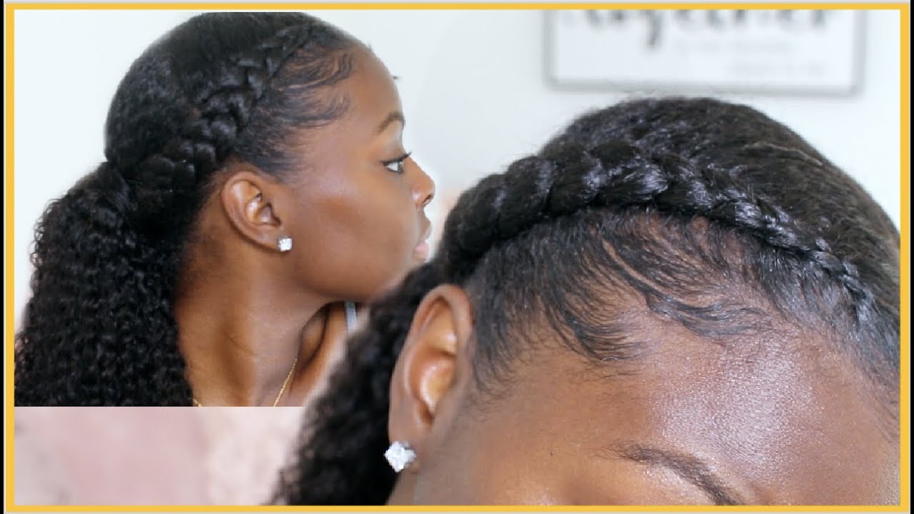 Go to Natural Hair Style | Two Braids + Pony