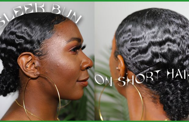 Sleek Bun *No Lumps* With Added Hair on Short TWA Natural Hair