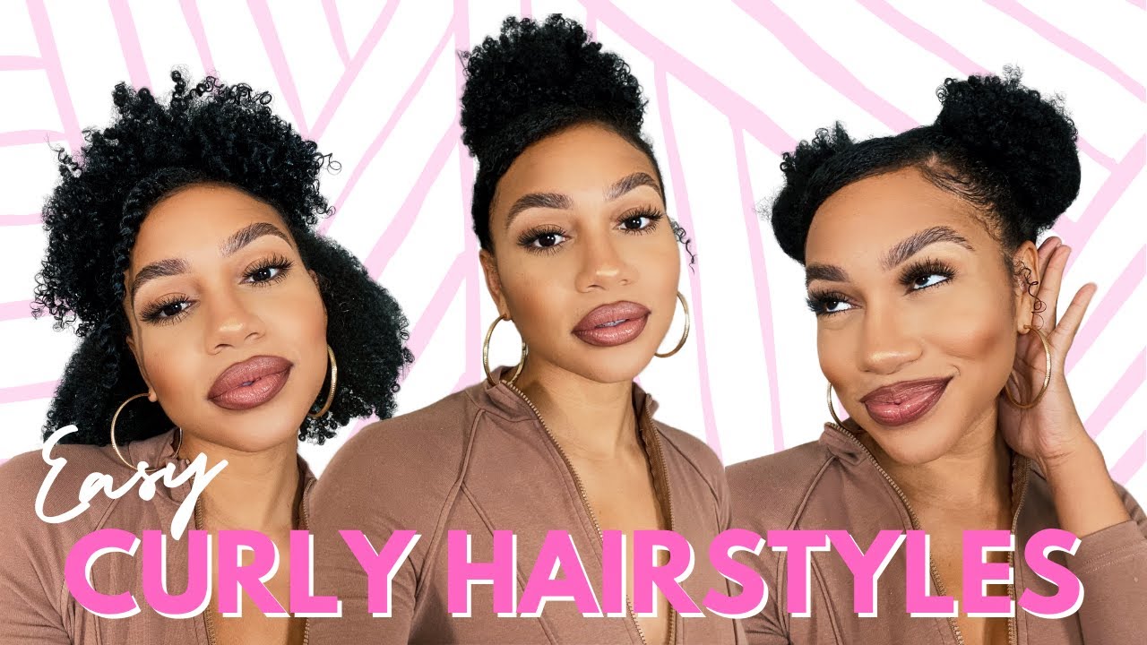 3 EASY Hairstyles for Curly & Coily Hair | 3C 4A Curls
