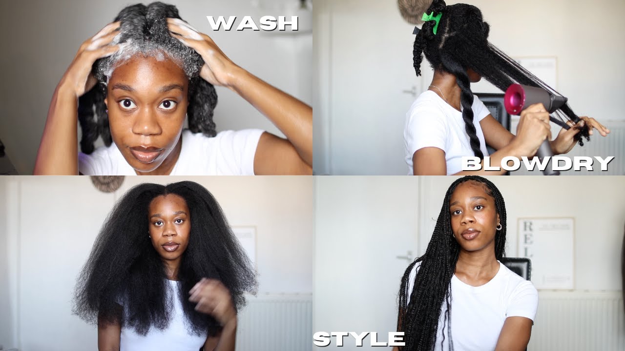 BEST TIPS FOR A NATURAL HAIR PROTECTIVE STYLE PREP ROUTINE! (WASH, PREP + BLOWOUT)