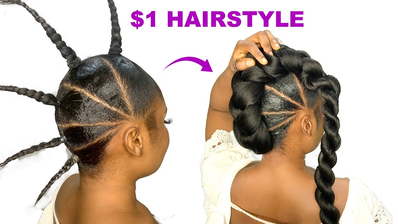 Results are Shocking $1 Hairstyle Using Braid Extension